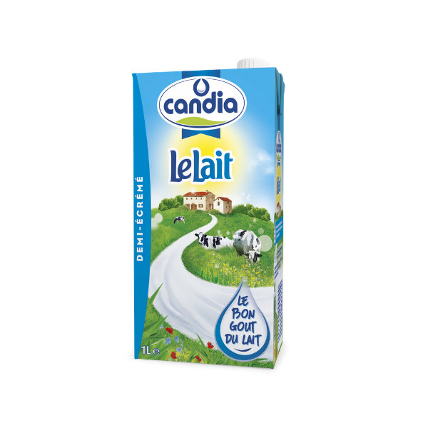 Candia 1/2 écrémé Brique 1L | ChezVous.re - Faites vos courses en ligne ...