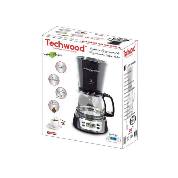 TECHWOOD Cafetiére Programmable 6 Tasses Noir | ChezVous.re - Shopping et Courses en ligne ...