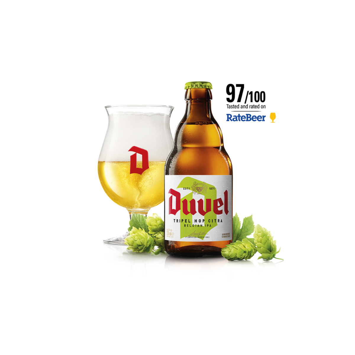 Bière IPA Duvel Tripel Hop Citra 33cl - alcool 9,5% | ChezVous.re ...