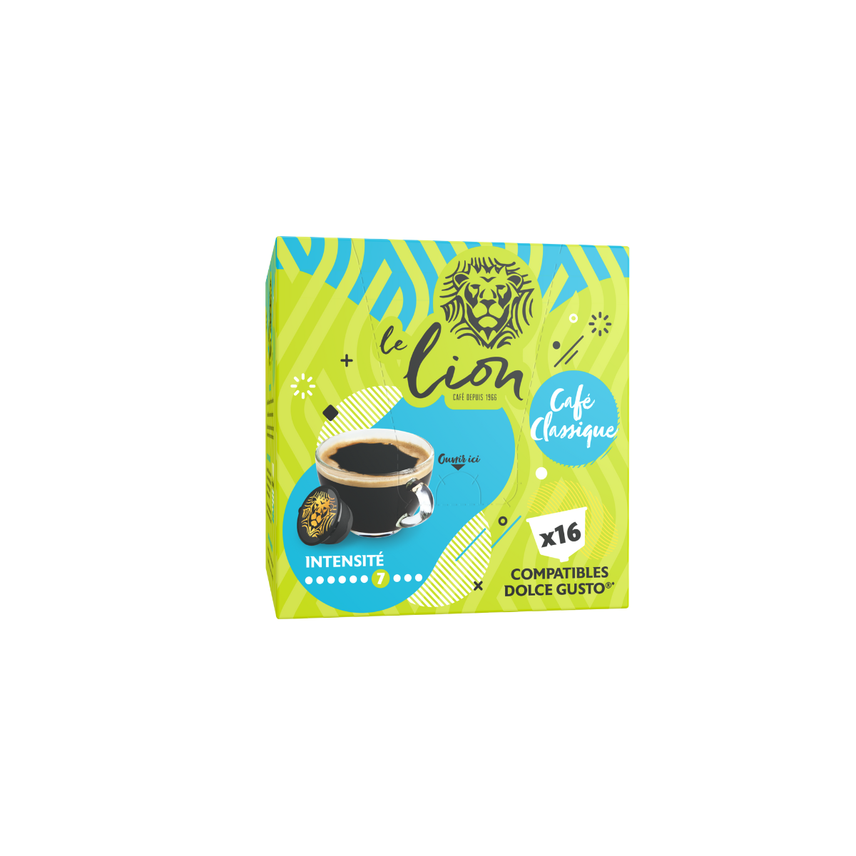 Boîte 16 dosettes Café Classique Le Lion - Compatible Dolce Gusto ...