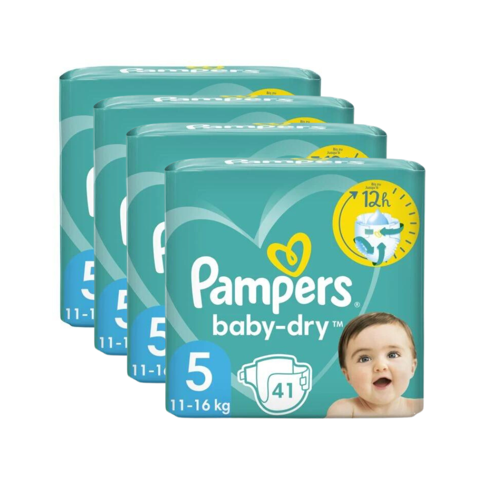Pampers Baby-Dry Taille 5, Carton 4 x 31 Couches disponible et en vente ...