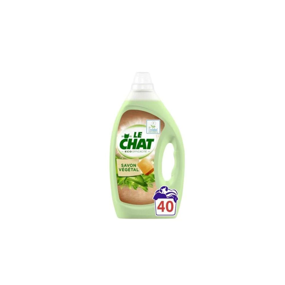 Lessive liquide Le Chat Eco Sensitive au Savon Végétal , 2L , 40 ...