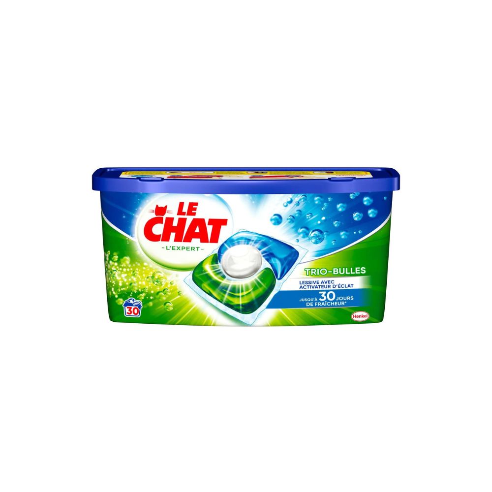 Lessive capsule Le Chat Expert Trio-Bulles , 30 capsules | ChezVous.re ...