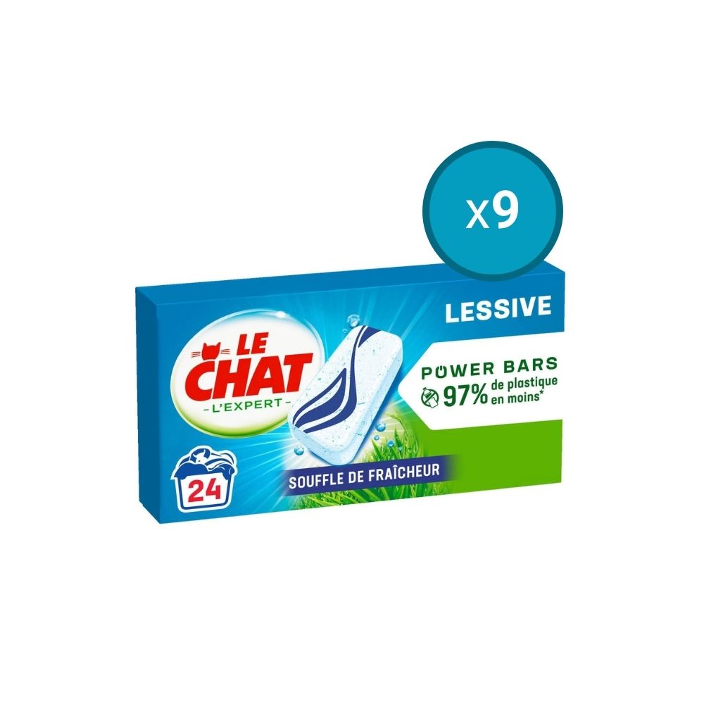 9x Lessive capsule Le Chat Expert Soufle de Fraicheur Power Bars , 24 ...