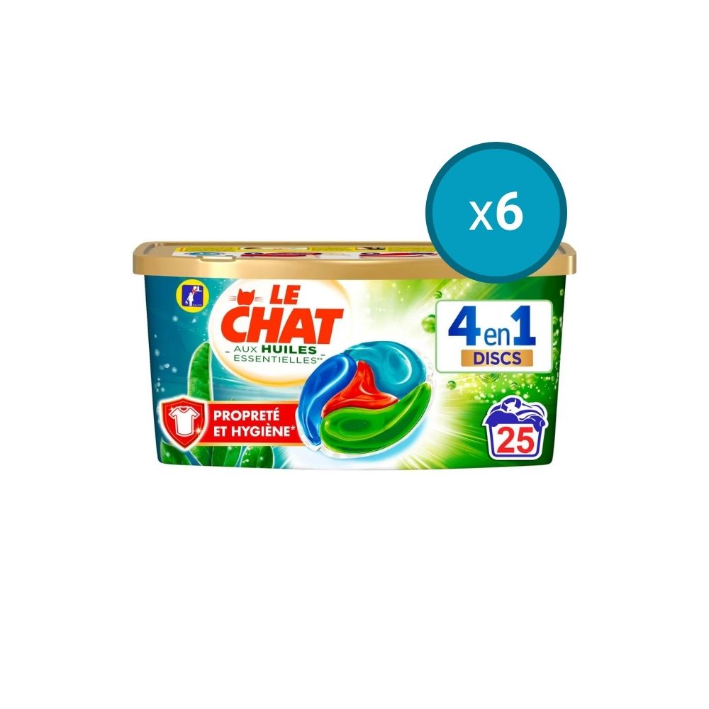 6x Lessive capsule Le Chat aux Huiles Essentielles Propreté et Hygiène ...