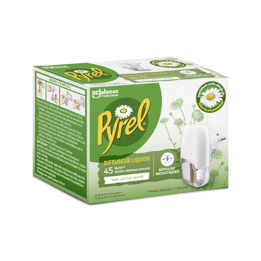 Diffuseur électrique liquide anti-moustique Pyrel, 45 nuits 32mL ...