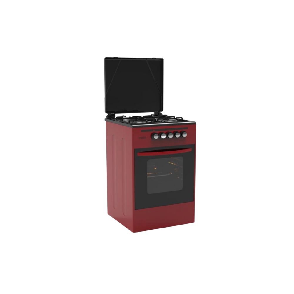 Cuisinière 4 feux et four à gaz DeRosso NDR-5050G-R - rouge | ChezVous ...