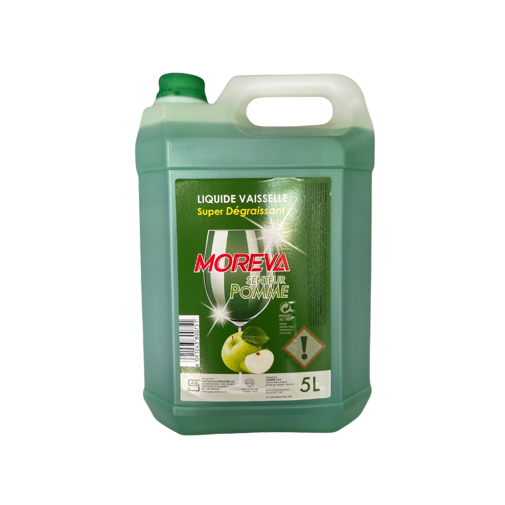 Liquide vaisselle super dégraissant 5L Pomme MOREVA | ChezVous.re - Shopping et Courses en ligne ...