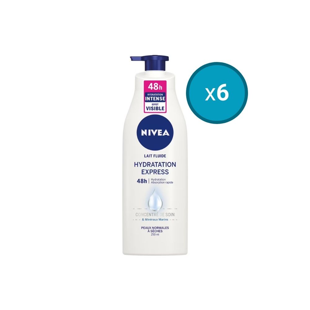 6x Lait corps hydratant express 48H Minéraux Marins Nivea, 250mL ...