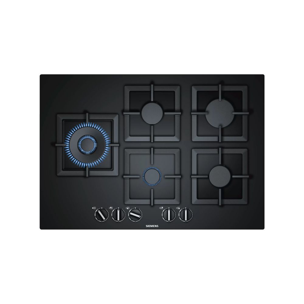 Plaque de cuisson gaz 75cm, 5 foyers, 11500W - Siemens iQ500 EP7A6SB20 ...