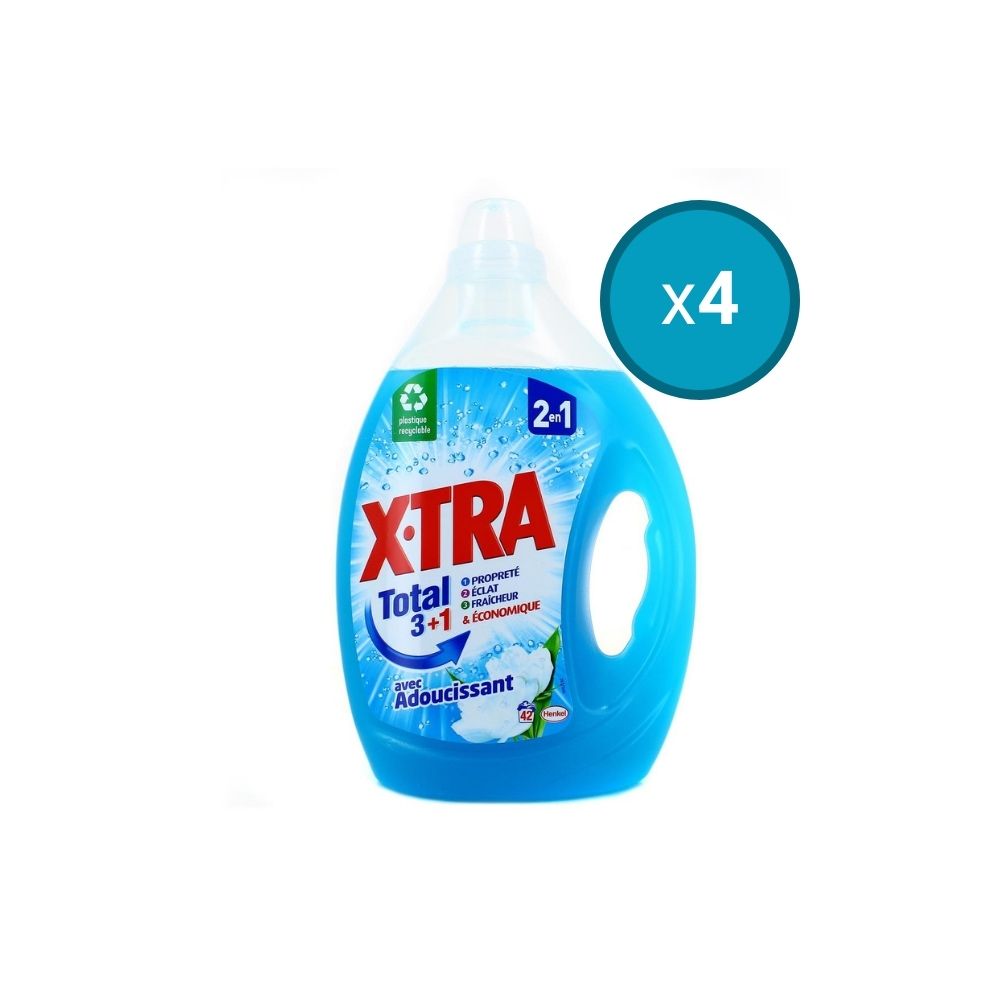 4x Lessive liquide 2en1 avec adoucissant Minidou X-TRA, 1,89L, 42 ...