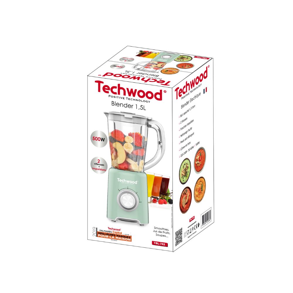 Blender 1,5L 500W - Techwood TBL-782 - vert | ChezVous.re - Shopping et ...