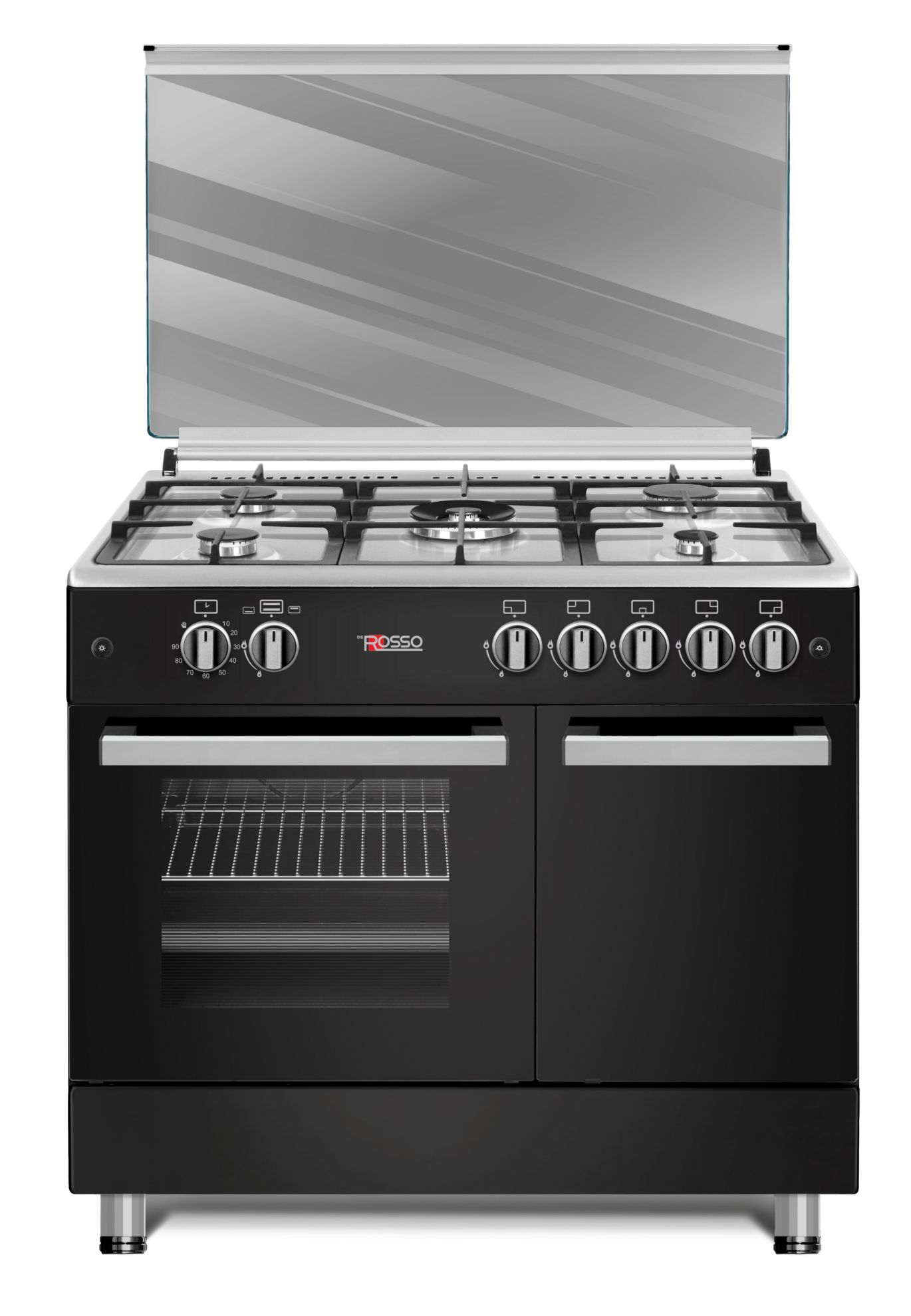 Cuisinière 5 feux gaz et four électrique DeRosso DR-9060EW1-B - noir ...