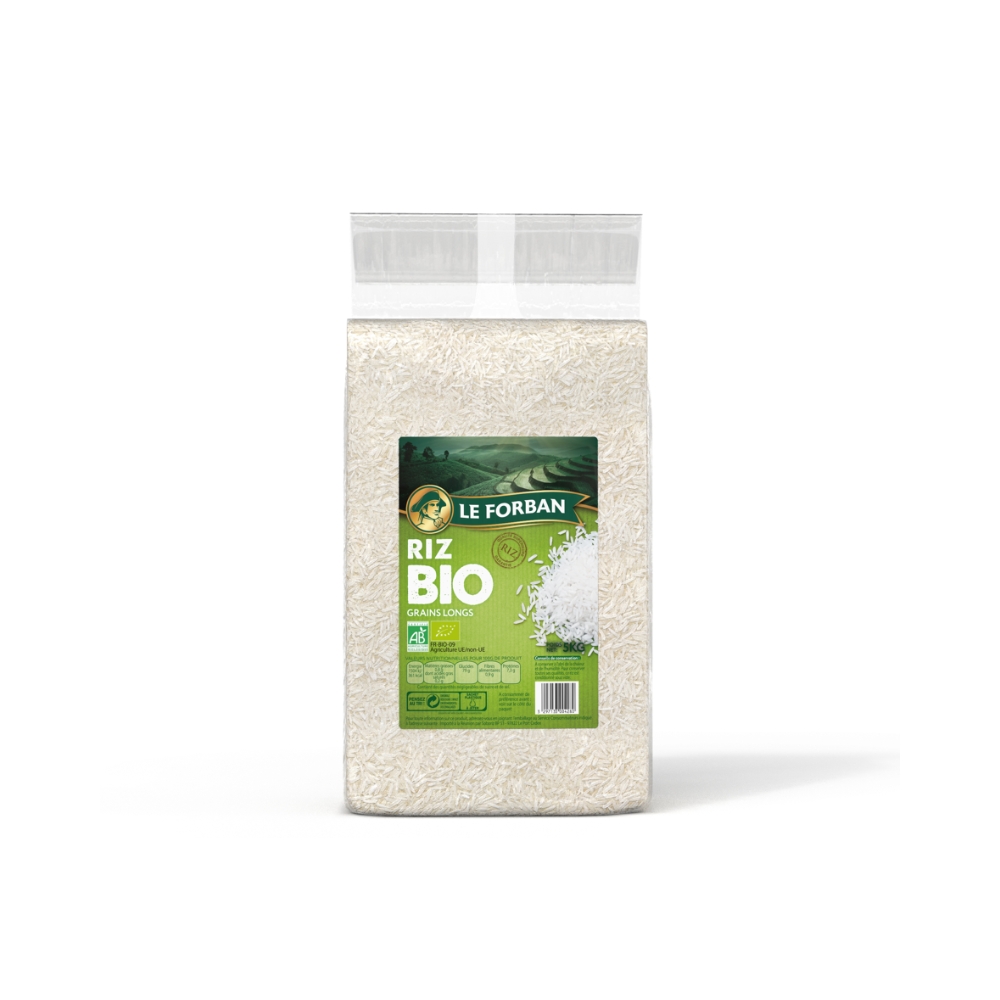 Riz Blanc Bio - Le Forban - 5kg | ChezVous.re - Shopping et Courses en ligne, livrés à domicile ...