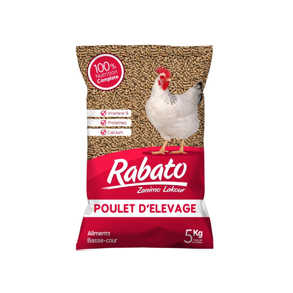 Alimentaion pour poulet d'élevage - Rabato - 5kg | ChezVous.re - Faites ...