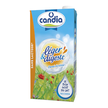 Candia Délactosé 1/2 écrémé Brique 1L | ChezVous.re - Shopping et ...