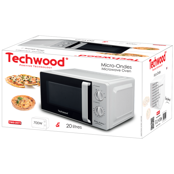 Micro-Ondes 20L 700W - Techwood - blanc | ChezVous.re - Shopping et Courses en ligne, livrés à ...