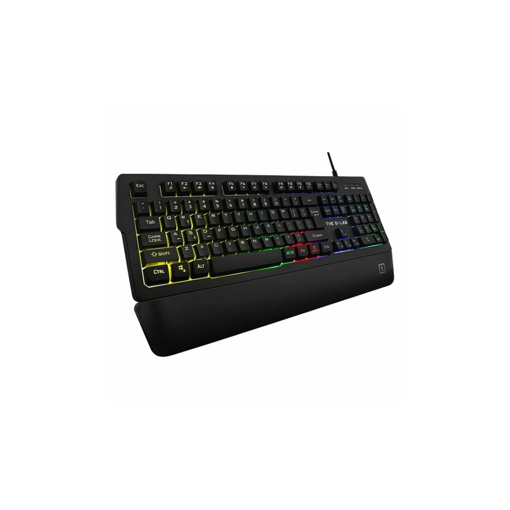 Clavier gaming lumineux RGB USB avec repose poignets - The G-Lab Keyz ...