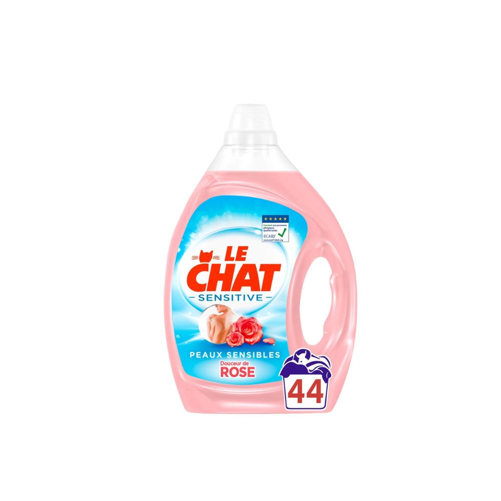 Lessive liquide Le Chat Sensitive Douceur de Rose , 2,2L , 44 lavages ...