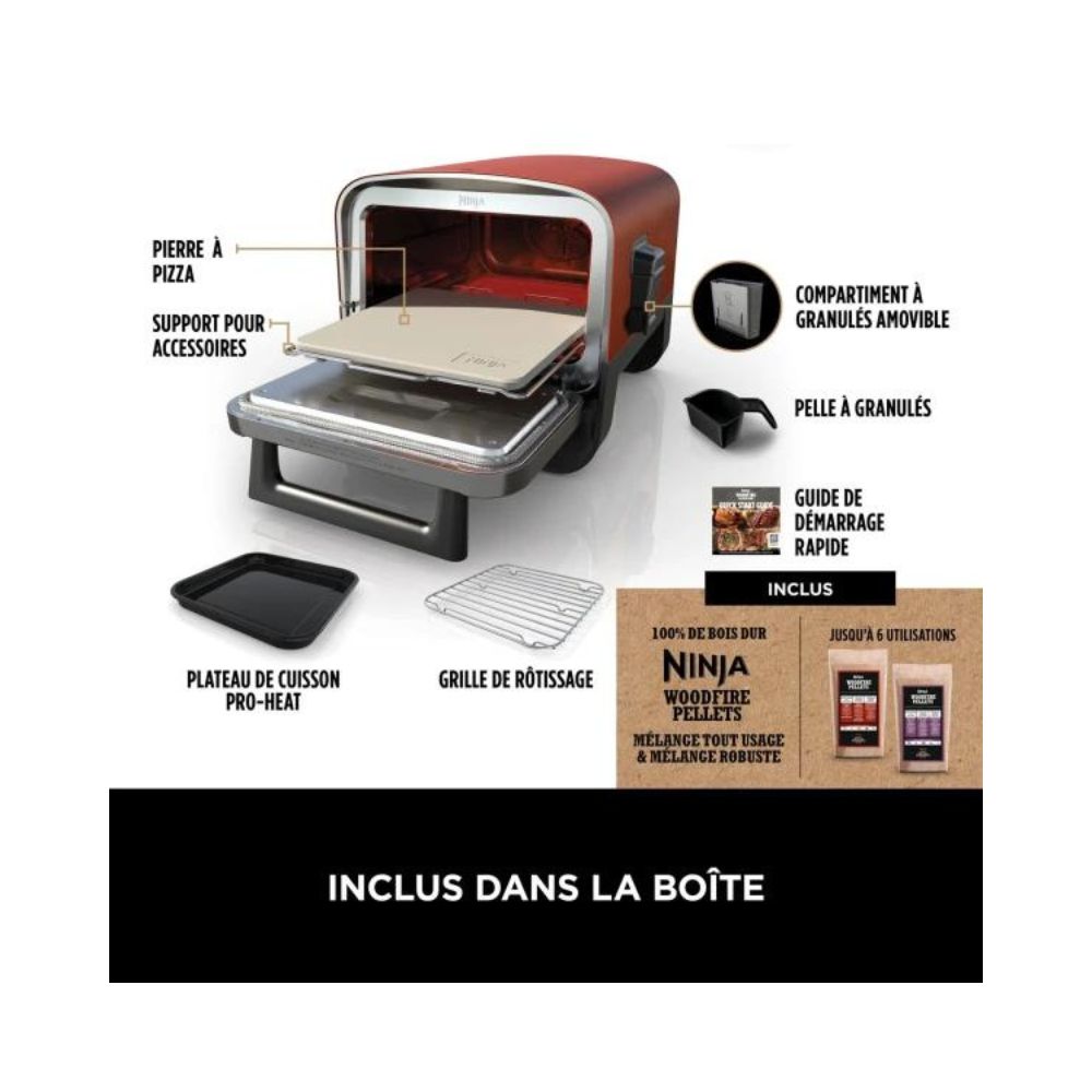 Four d’extérieur Ninja Woodfire OO101EU | Rôtissoire haute température ...