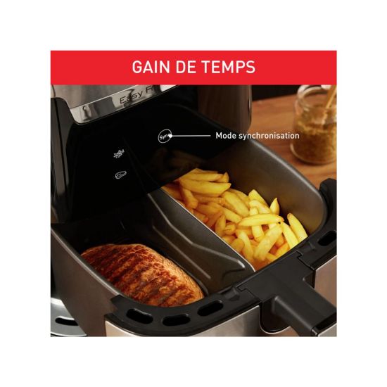 Friteuse sans huile Air Fryer 6,5L - grill - 8 prog - 2 zones cuisson ...