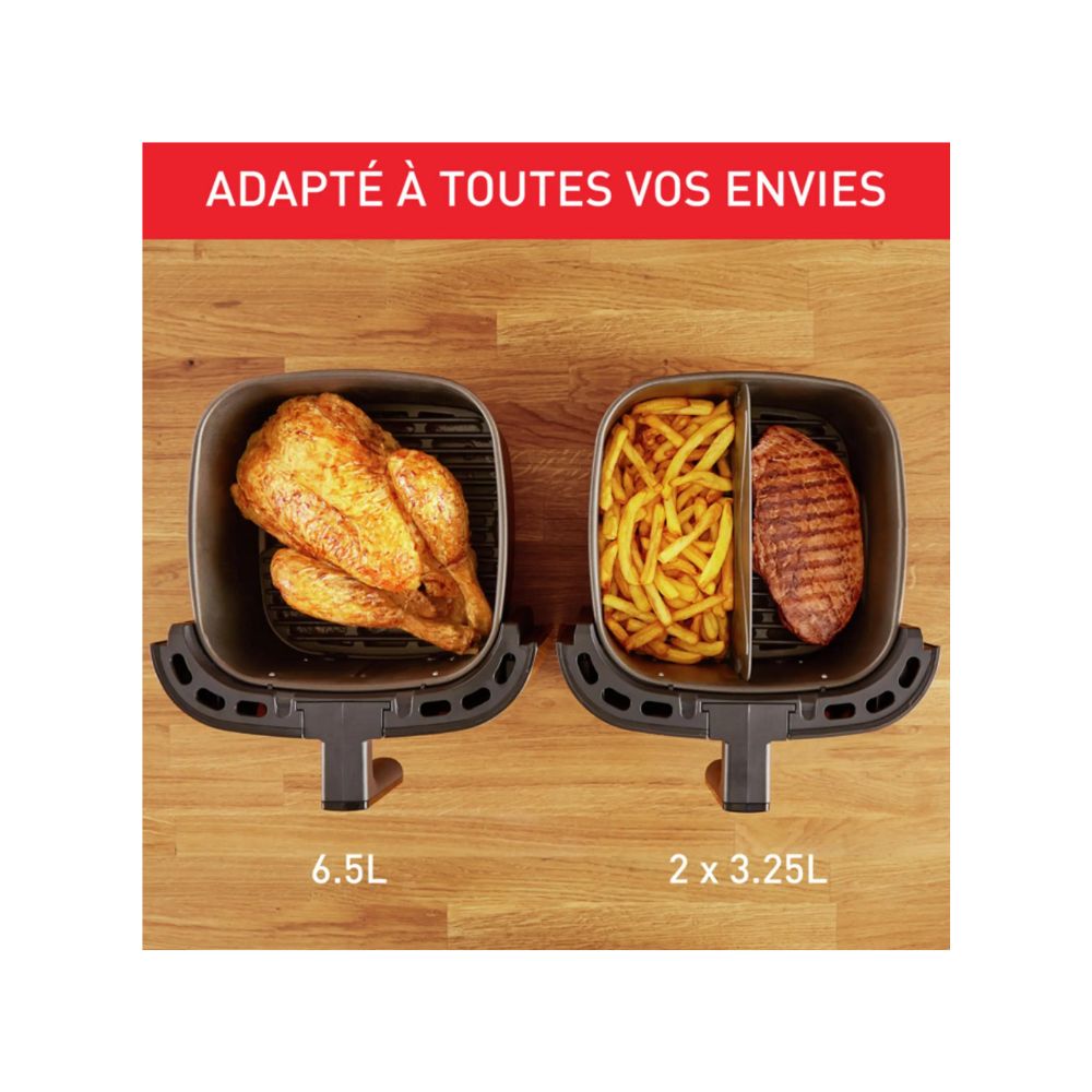 Friteuse sans huile Air Fryer 6,5L - grill - 8 prog - 2 zones cuisson ...