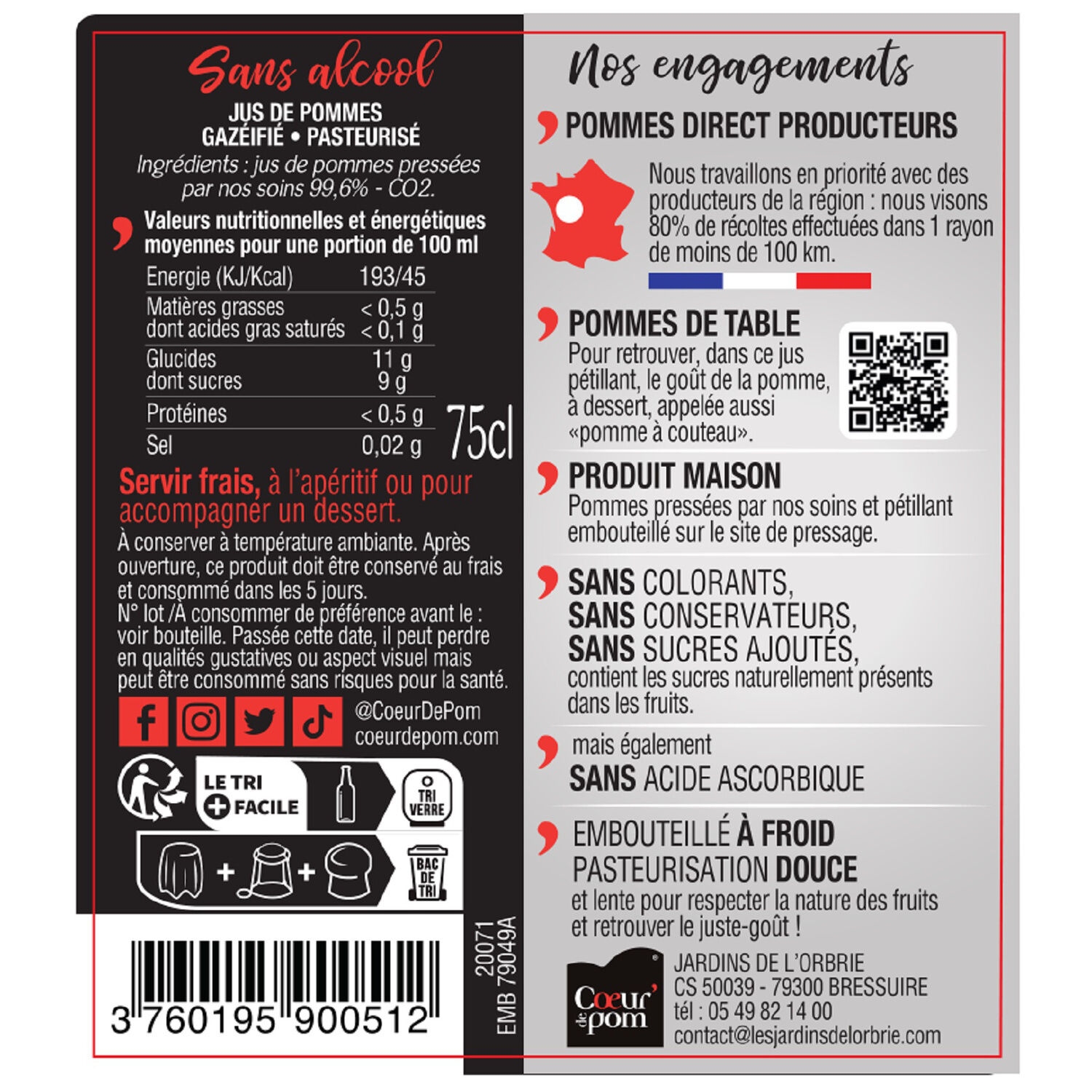 Soda jus de pomme pétillant CŒUR' DE POM | ChezVous.re - Shopping et ...