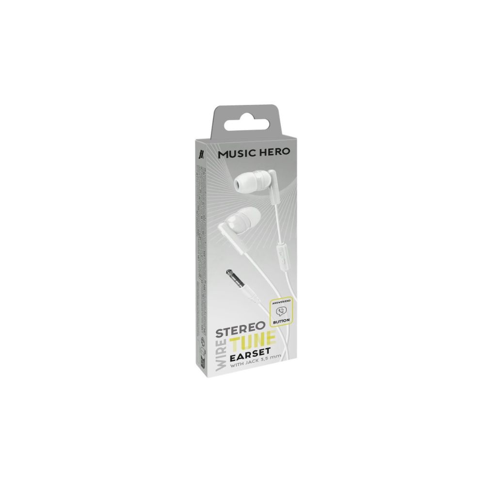 Ecouteurs filaires stéréo avec micro et prise jack 3,5mm - SBS - blanc ...