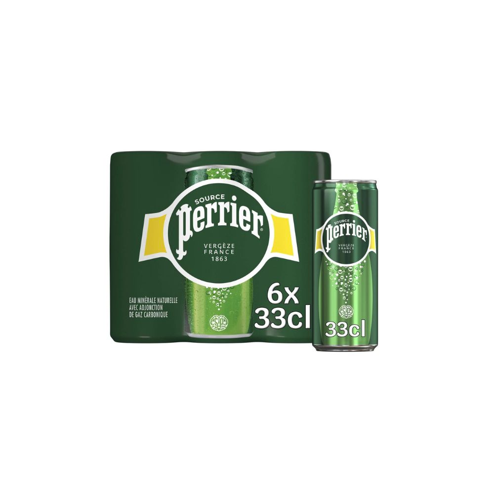 Eau minérale gazeuse naturelle - Perrier - pack 6 x 33cl boite ...