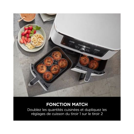 Friteuse sans huile Air Fryer Ninja Foodi MAX DualZone Blanche 9,5L AF400EUWH | ChezVous.re ...