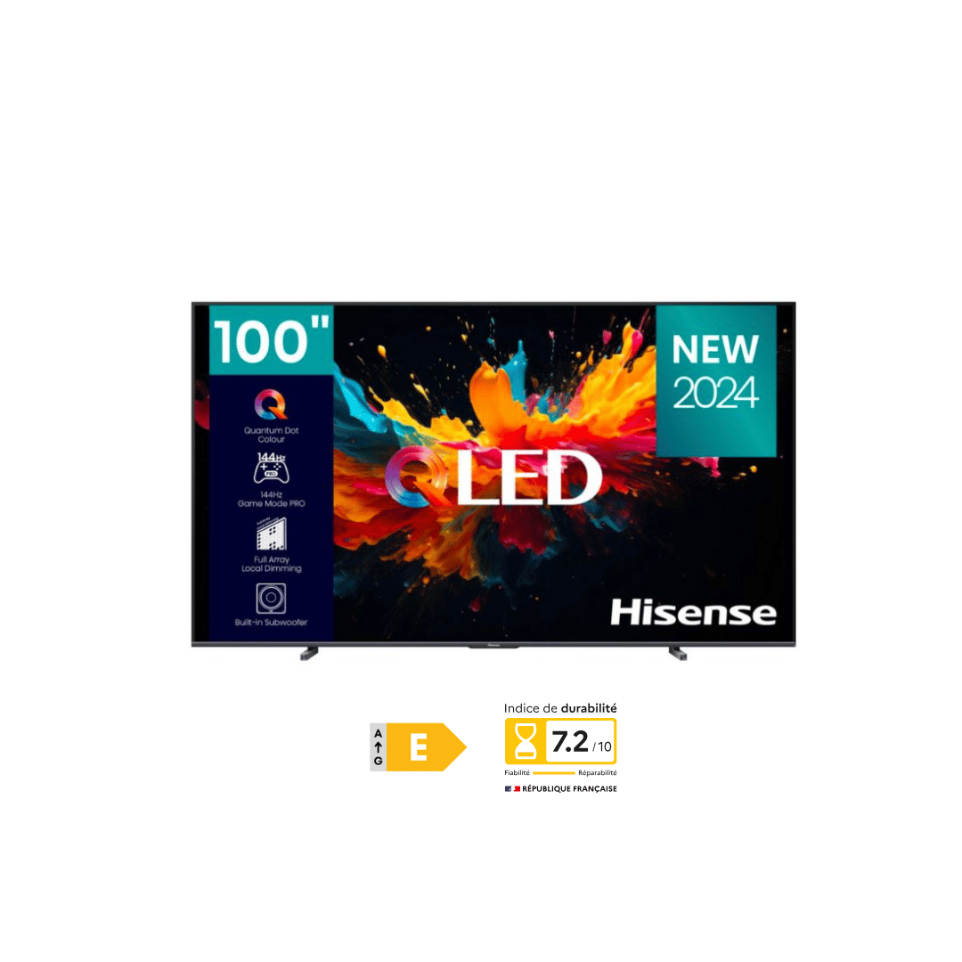 Smart TV QLED 100" (254cm) - Hisense 100Q7N | ChezVous.re - Faites vos ...