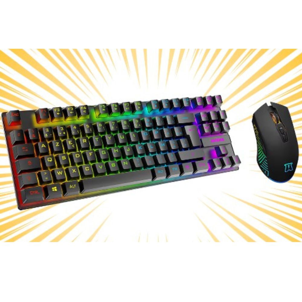 Pack clavier souris gaming sans fil et rechargeable / Clavier compact ...