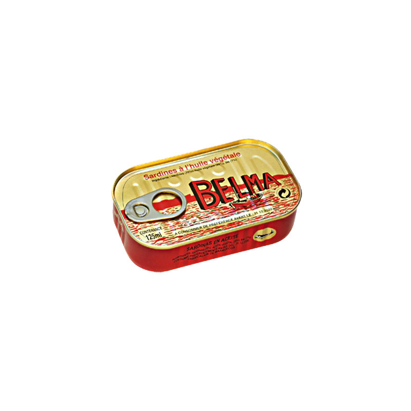 Sardine à l'huile végétale de tournesol - BELMA 125g | ChezVous.re ...